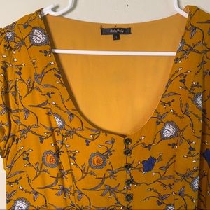 Roly Poly | Dresses | Roly Poly Floral Golden Mustard Dress Large ...
